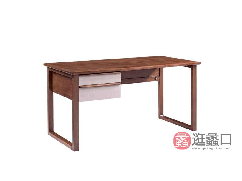柏森优品LD+实木南美胡桃木中式书房书桌椅K3705-逛蠡口家具导购平台
